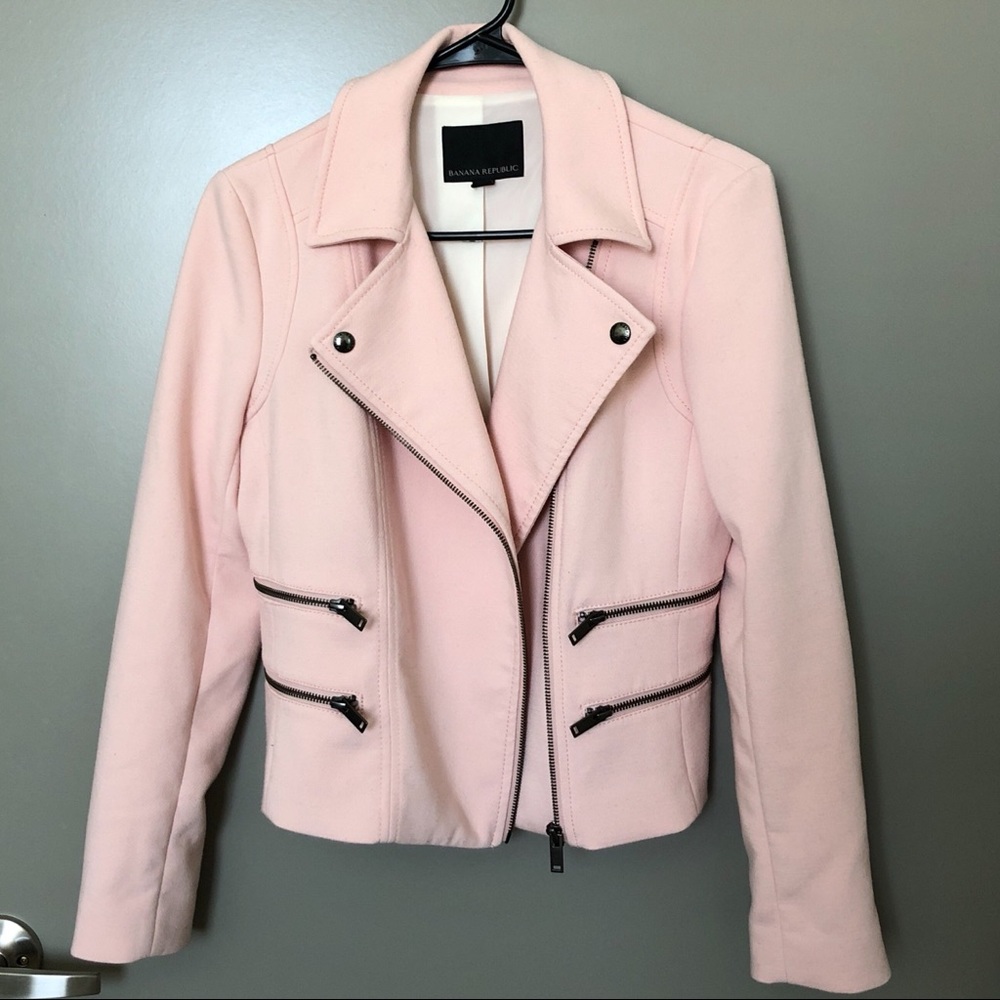 Pastel Baby Pink Moto Biker Jacket - Gem
